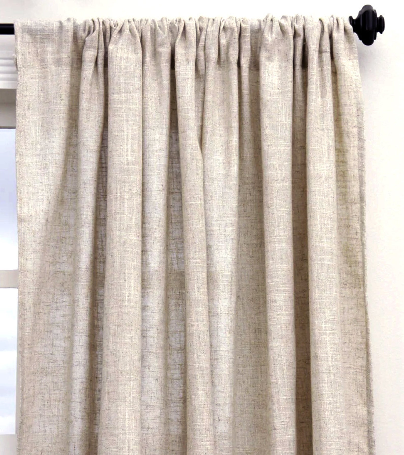 Dusty Blue Linen Curtains, Linen Curtains for Living Room, Linen Cafe ...