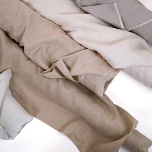 Natural Linen Sand Fabric by the Yard, 100% Linen Fabrics in Colors ...