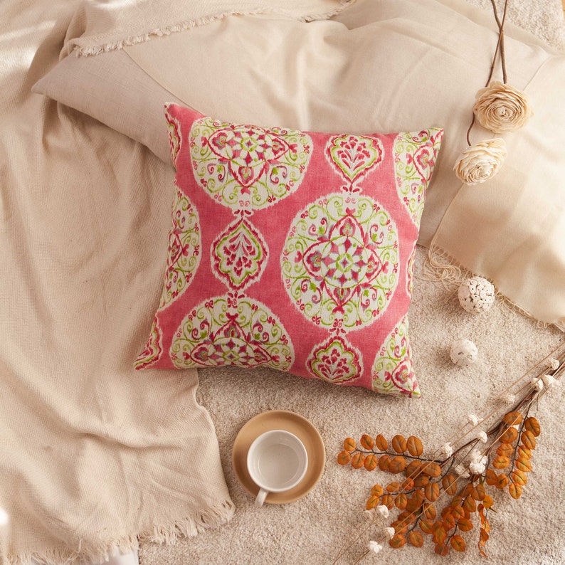 Dena Designs Mirage Medallion Pillow Pink and Green - Etsy