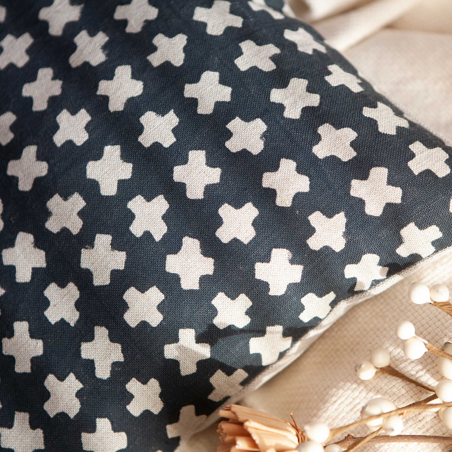Bastideaux Bogo in Midnight, Decorative Designer Throw Pillow Covers ...