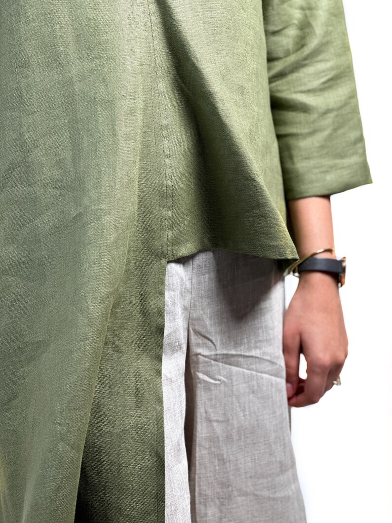 Classic Linen Top With Asymmetric Design, Linen Top Handmade Clothing ...