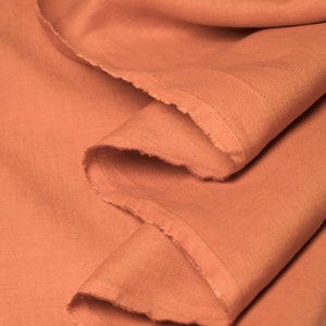 Natural Linen Deep Saffron Fabric by the Yard, 100% Pure Linen Fabrics ...