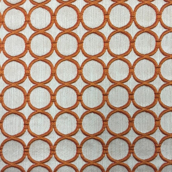 Silk Embroidered Fabric Polyester Orange and White Silk | Etsy