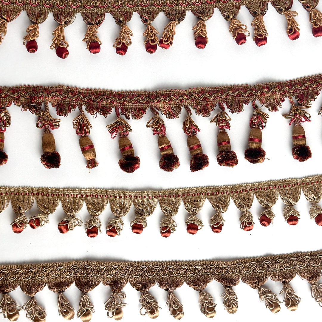 7 Yard of Curtain Fringe Trim Bundle | Home Decor | 5 Options | Tan ...