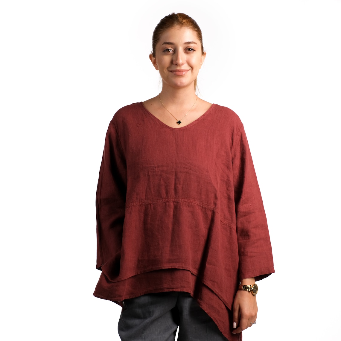 Natural Loose Linen Top, Handmade Clothing for Women, Natural Flax ...