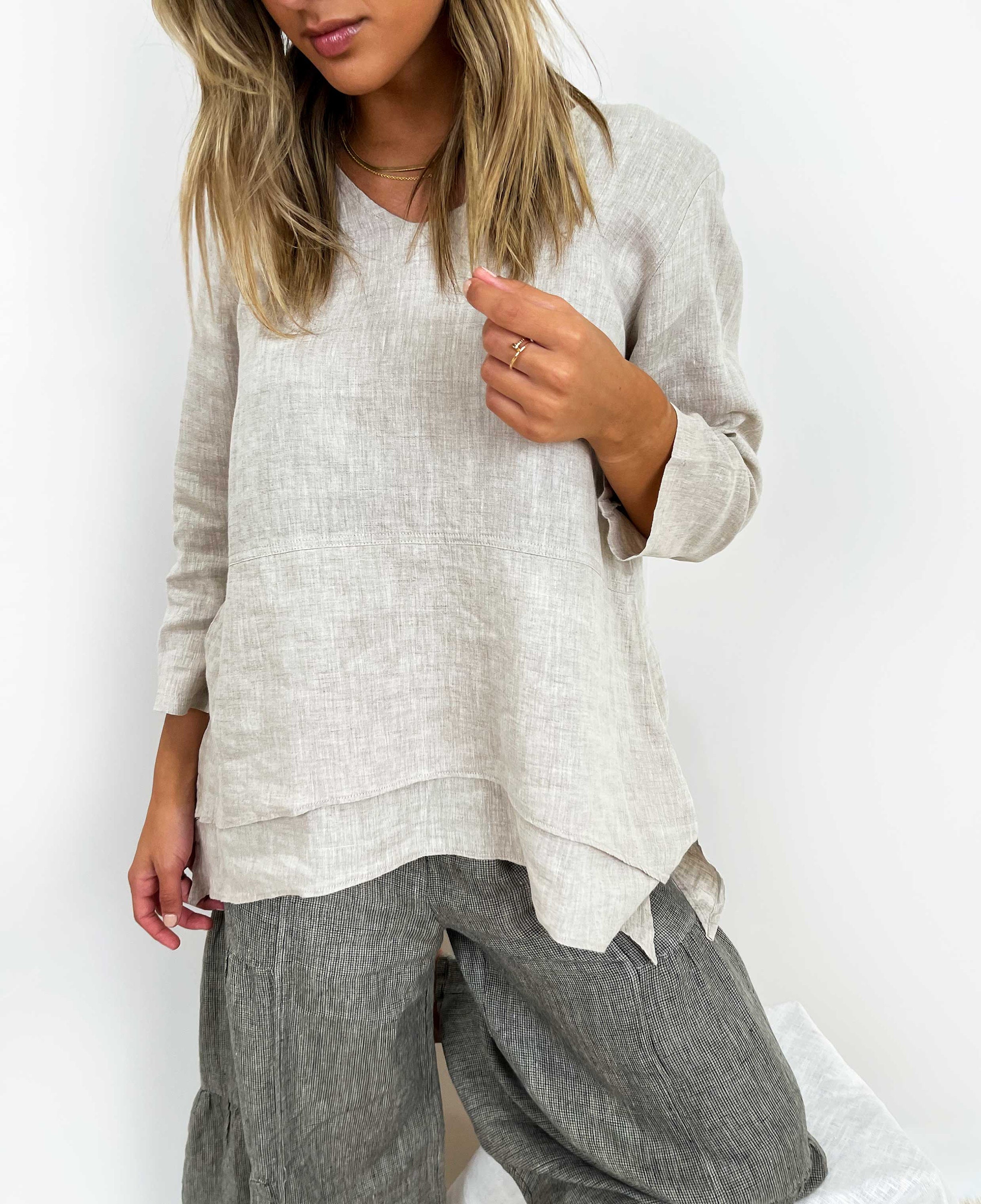 Natural Loose Linen Top, Handmade Clothing for Women, Natural Flax ...