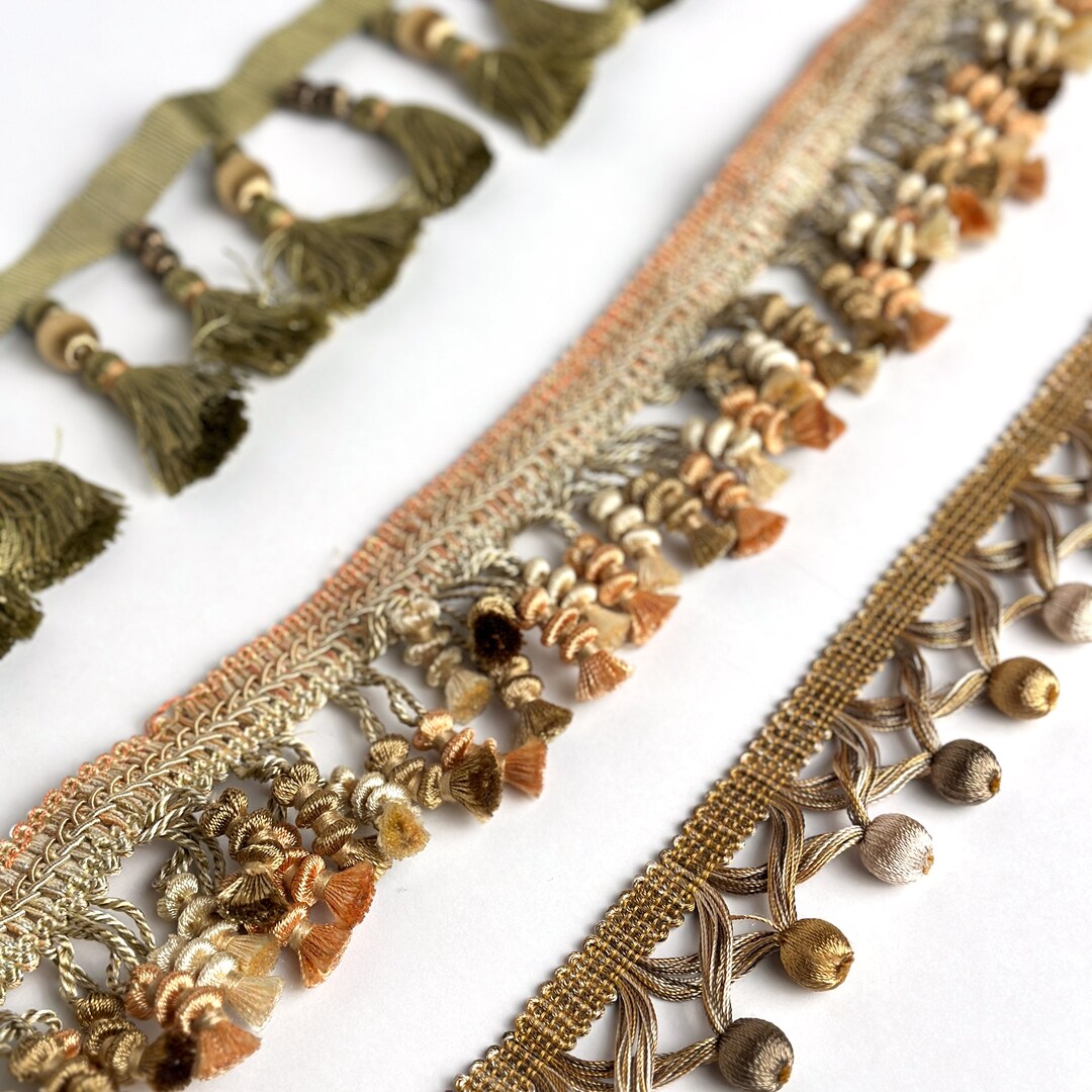 5,5 Yard of Curtain Fringe Trim Bundle | Home Decor | Classic | Olive ...