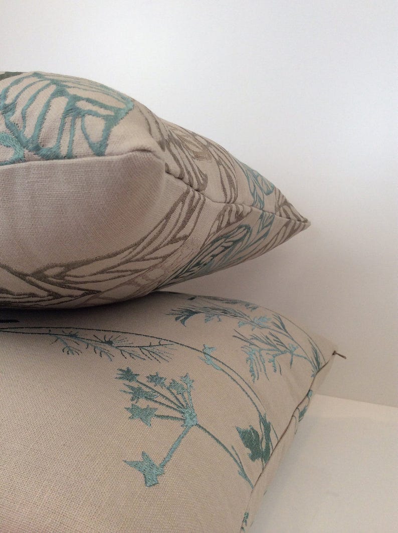 Turquoise Blue and Natural Pillow Throw Pillow Cover - Etsy
