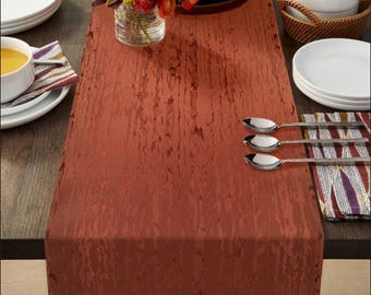 Satin Blend Table Runner With Embroidery Multi-color Modern | Etsy