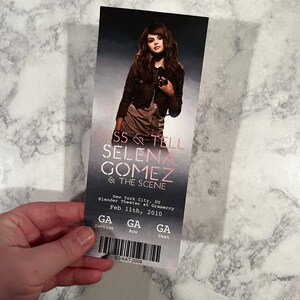 Customizable Selena Gomez Ticket - Etsy