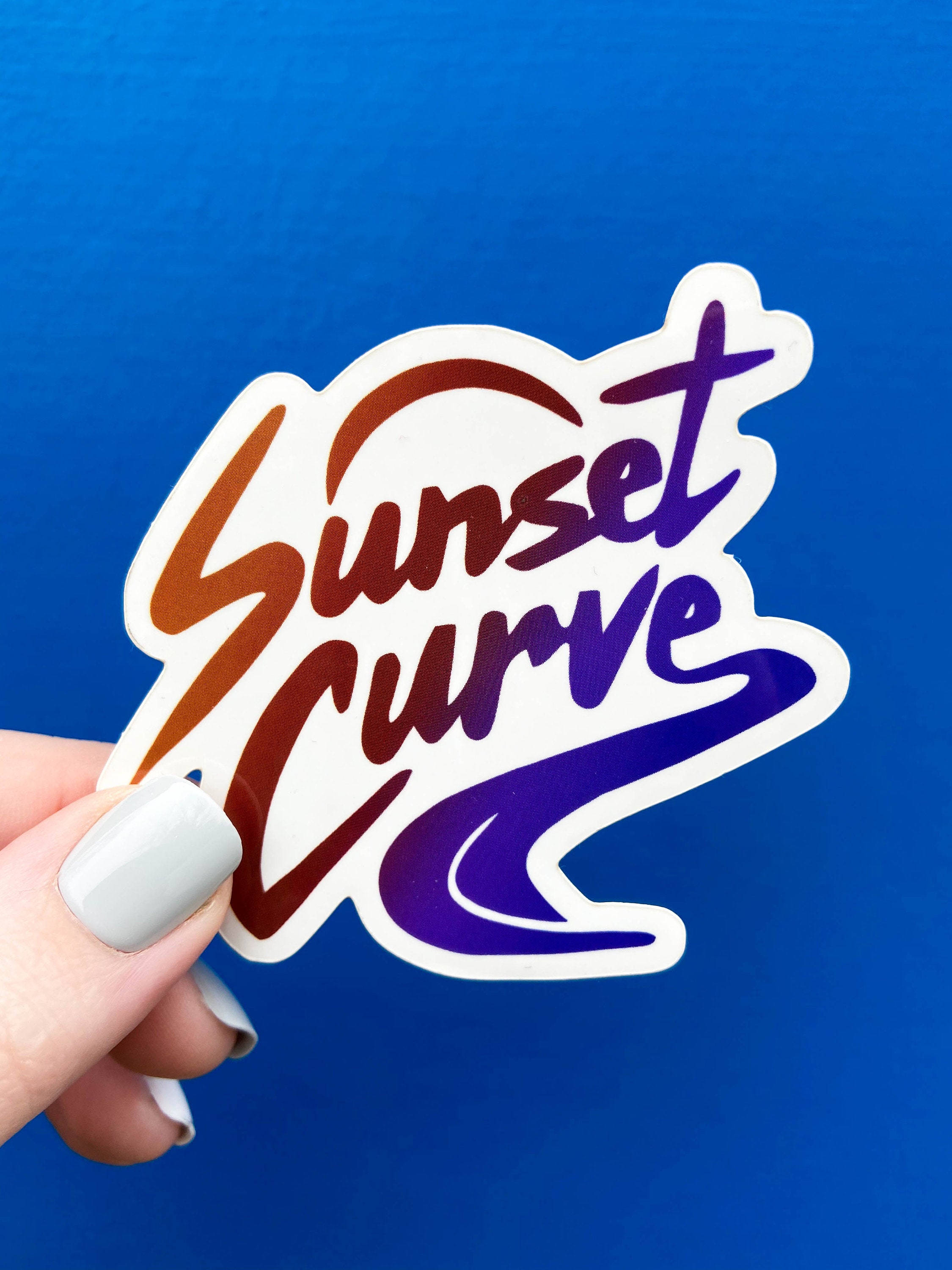 The Sunset Curve Logo Sticker - WASSERFEST - Etsy.de