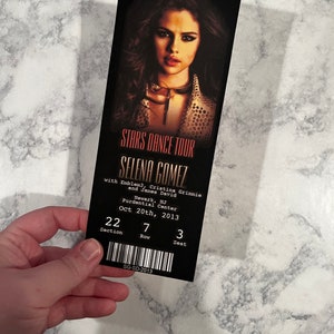 Customizable Selena Gomez Ticket - Etsy