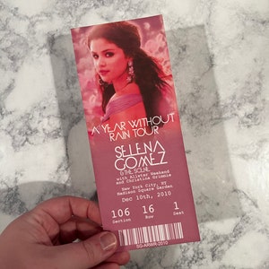 Customizable Selena Gomez Ticket - Etsy