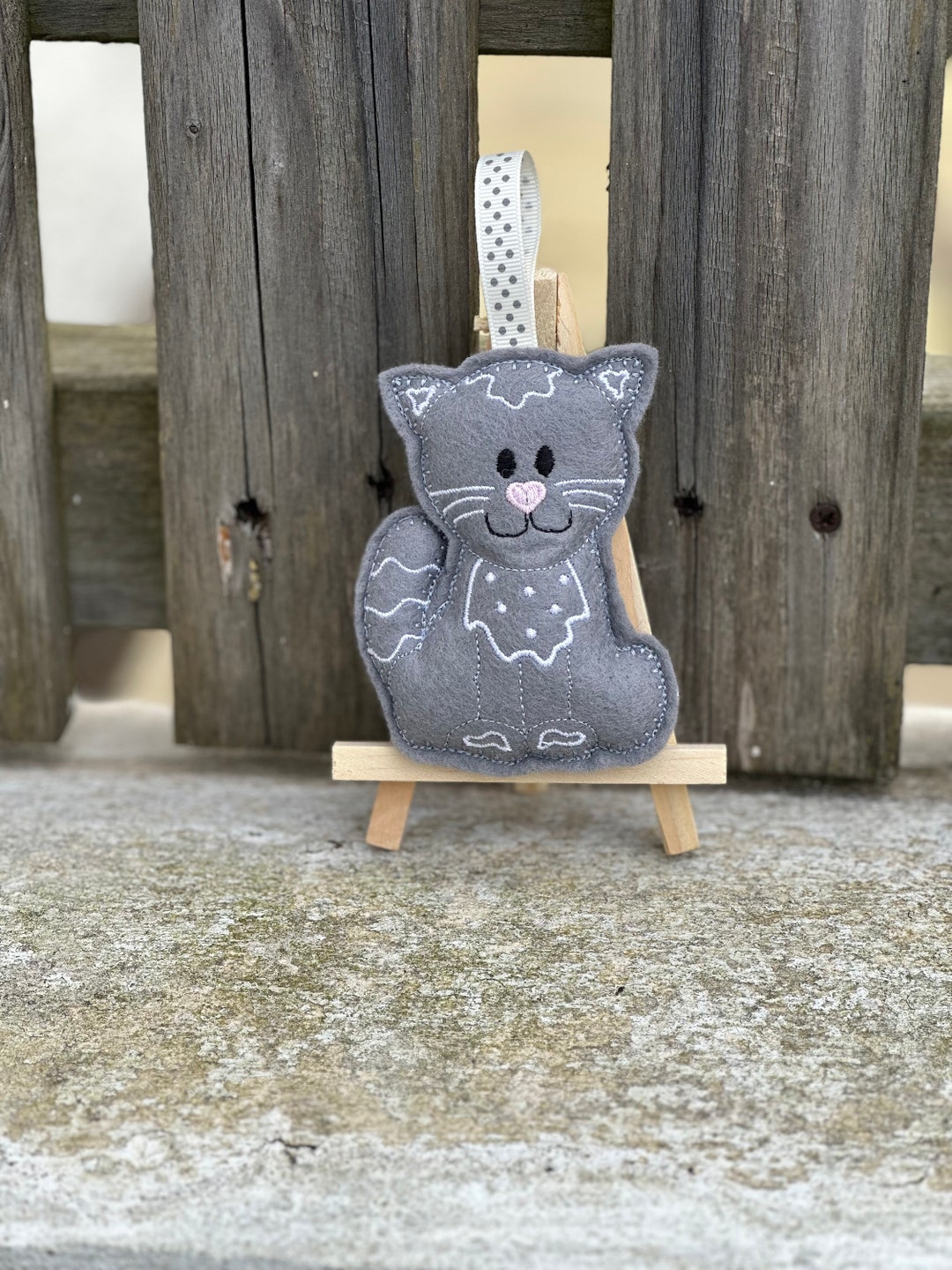 Personalised Felt Gingerbread Cat Decoration / Cat Memento / Cat ...