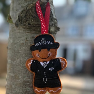 Personalised Felt Gingerbread Police Officer / Policeman / Felt ...