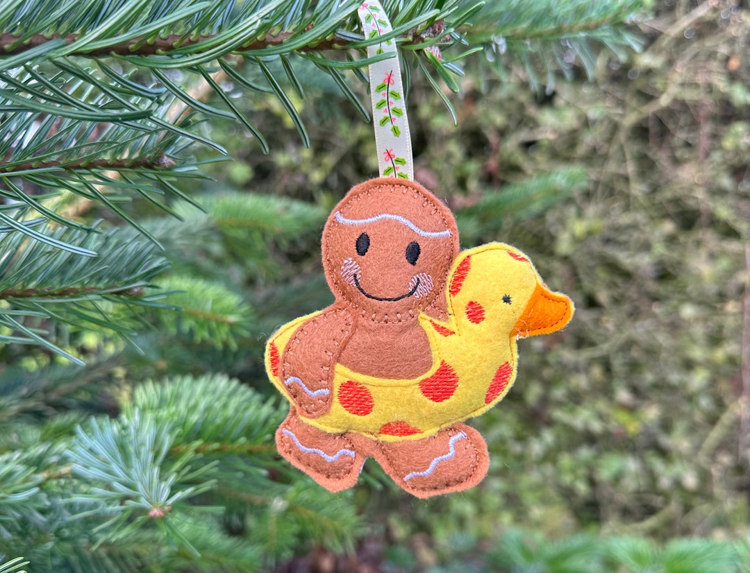 Felt Gingerbread Swimmer / Duck / Rubber Ring / Pool / Open Water ...