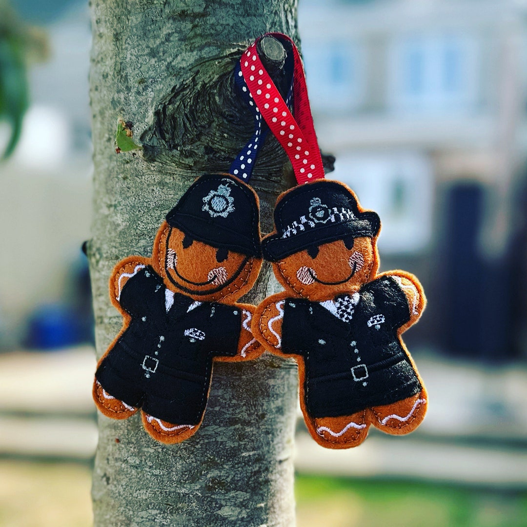 Personalised Felt Gingerbread Police Officer / Policeman / Felt ...