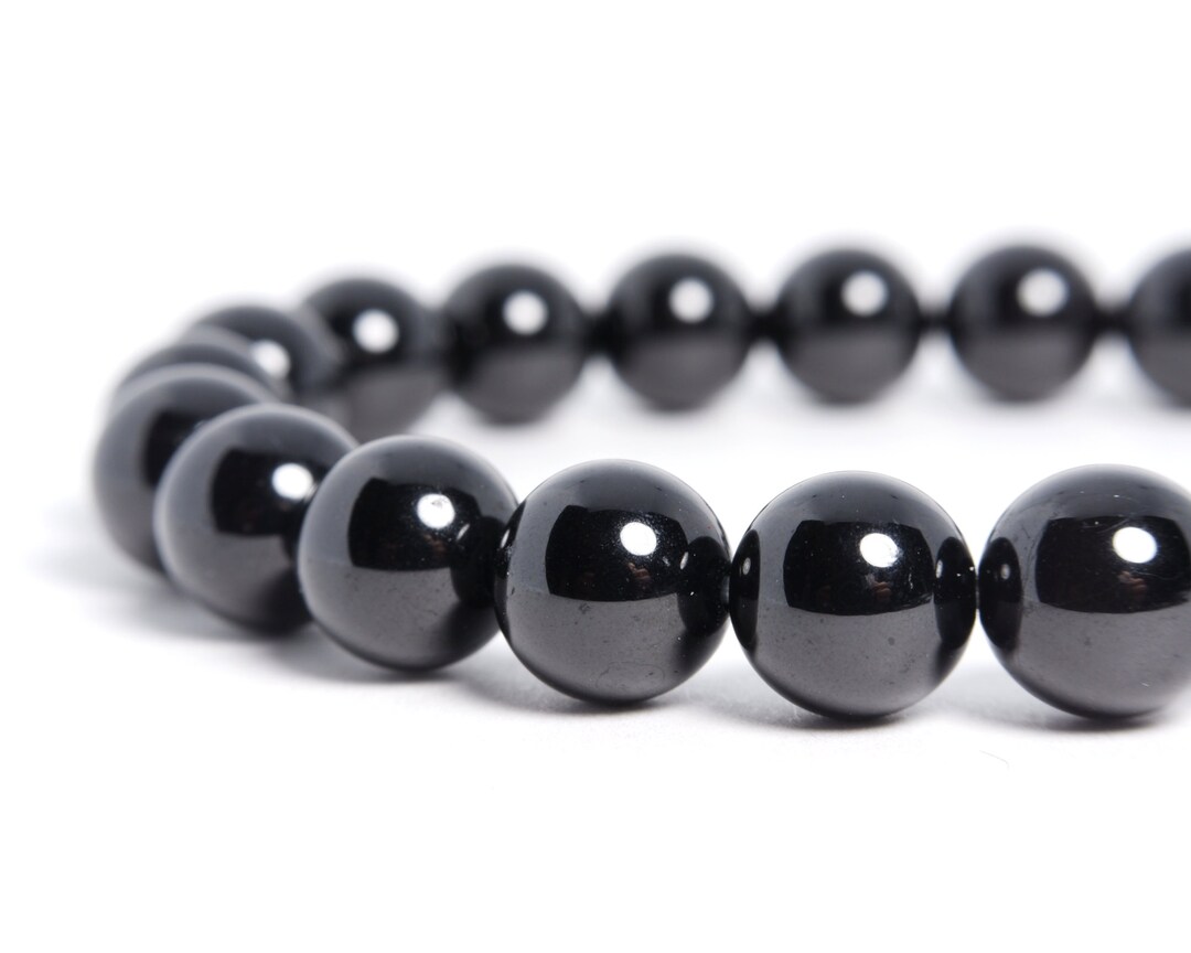8mm Black Spinel Stretch Bracelet - Etsy