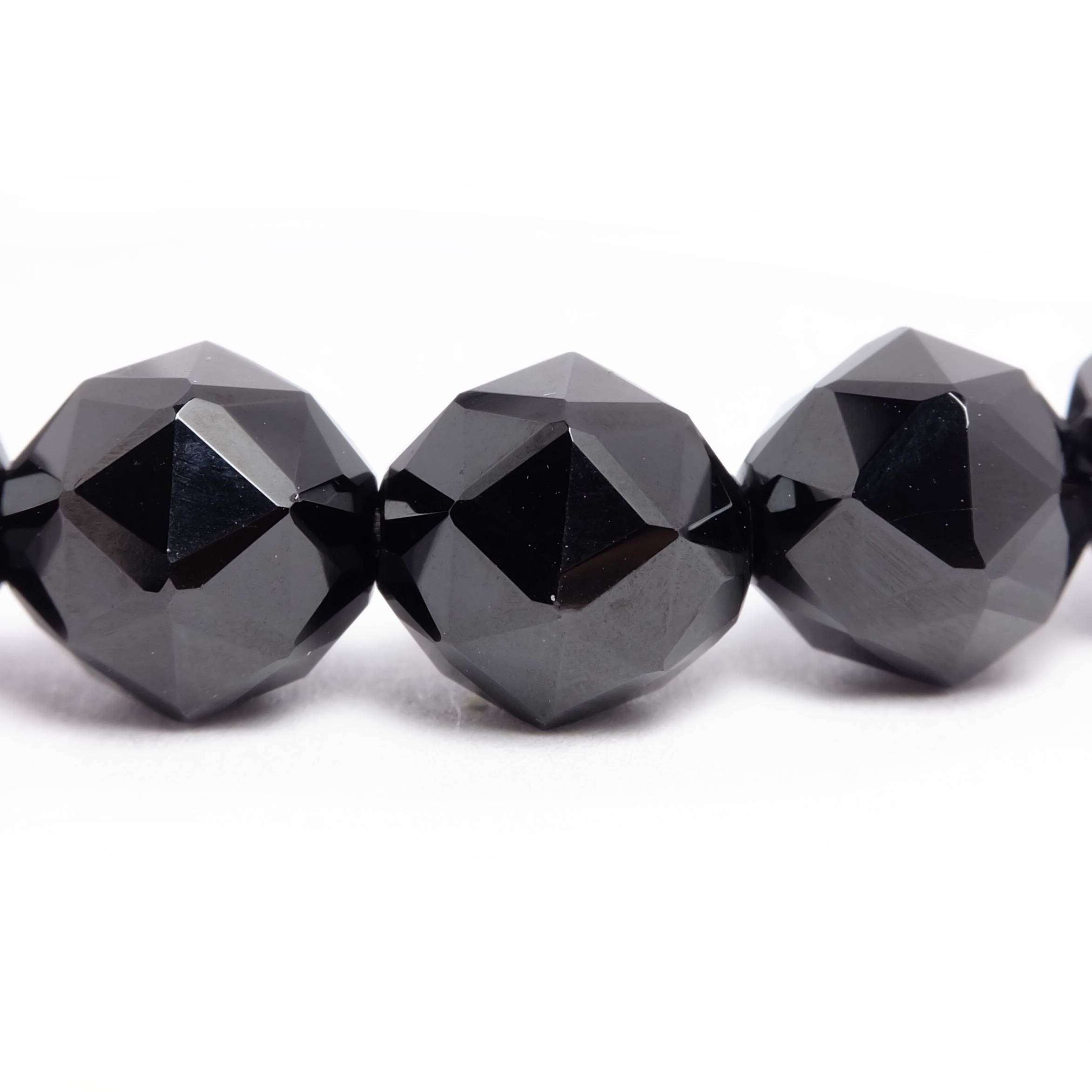 8mm Faceted Black Spinel Stretch Bracelet | Etsy