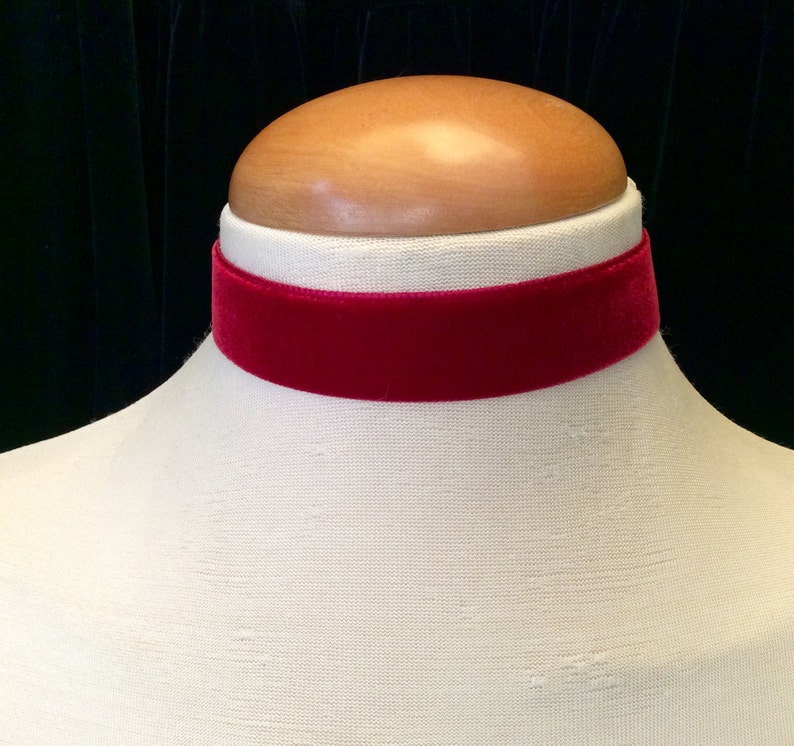 Red Velvet Choker Red Choker Velvet Choker Red Necklace - Etsy