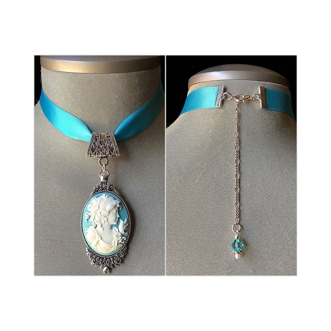 Turquoise Cameo, Turquoise Choker, Turquoise Jewelry, Cameo Jewelry ...
