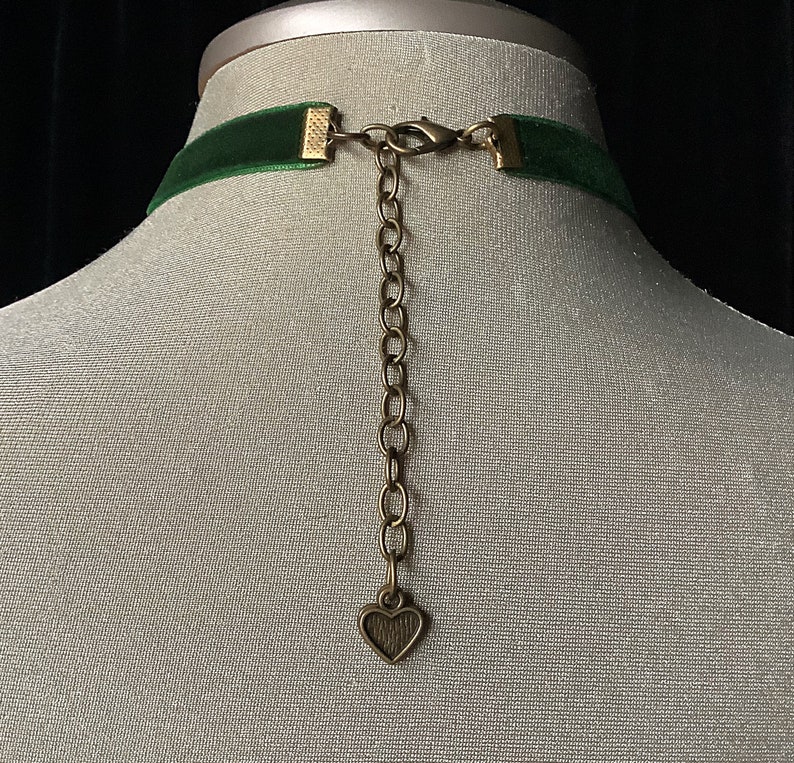 Vintage Green Choker, Victorian Green Necklace, Green Velvet Choker ...