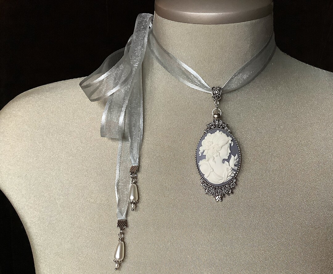 Cameo Necklace, Cameo, Necklace, Cameo Pendant, Silver Necklace ...