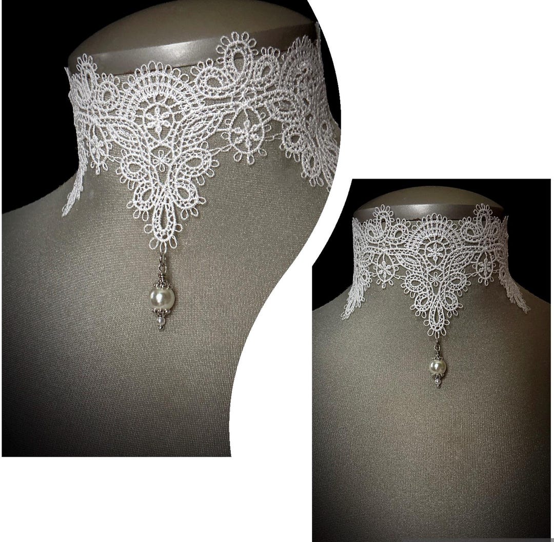 Vintage Lace Choker, White Lace Choker, Antique Lace, Victorian Lace ...