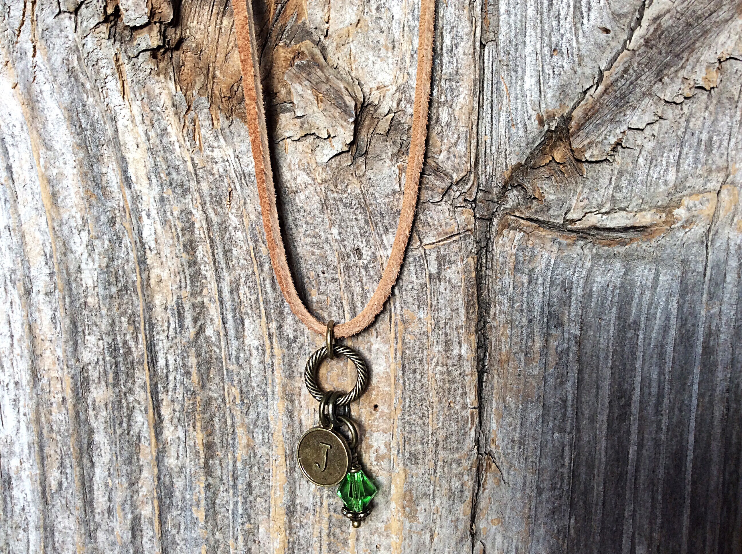 Initial Necklace, Custom Birthstone, Peridot Necklace, August Birthday ...