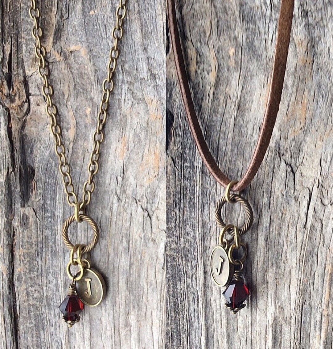 January Birthstone Necklace, Garnet Birthstone, Garnet Jewelry, Garnet ...