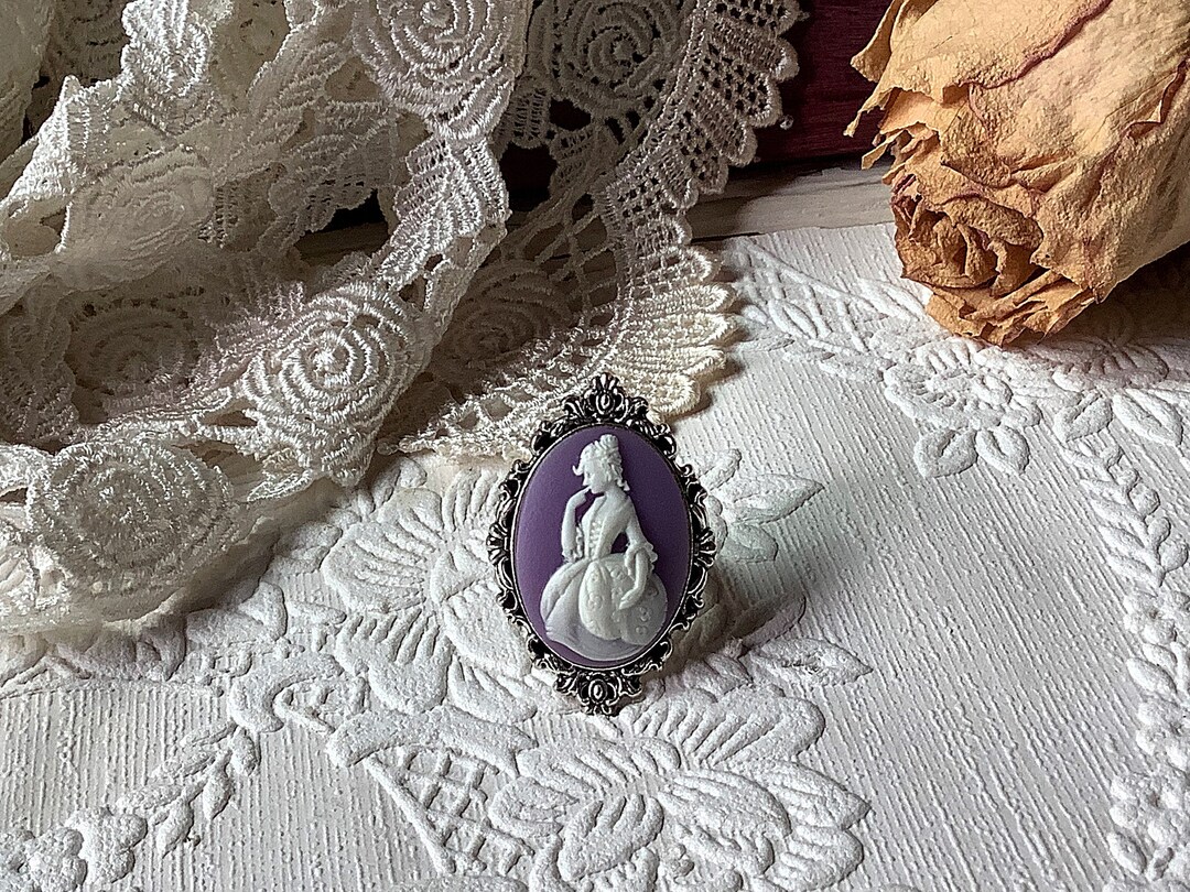 Purple Cameo Ring, Cameo Ring, Lady Cameo Ring, Vintage Ring, Cameo ...