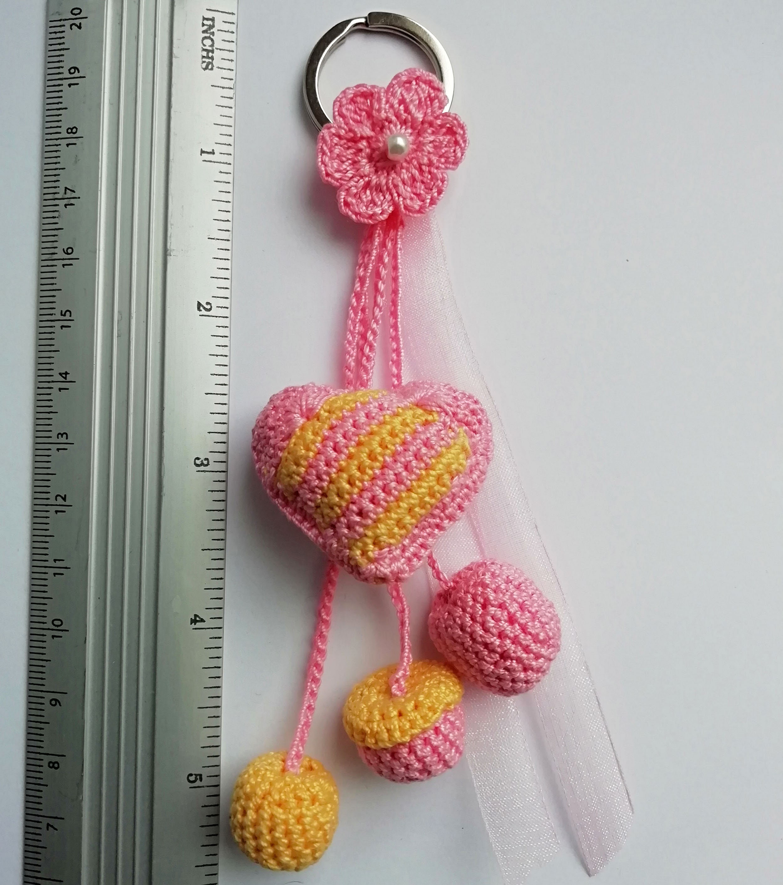 Crochet Keychain Crochet Heart Mother's Day Gift Valentine's Day Gift ...