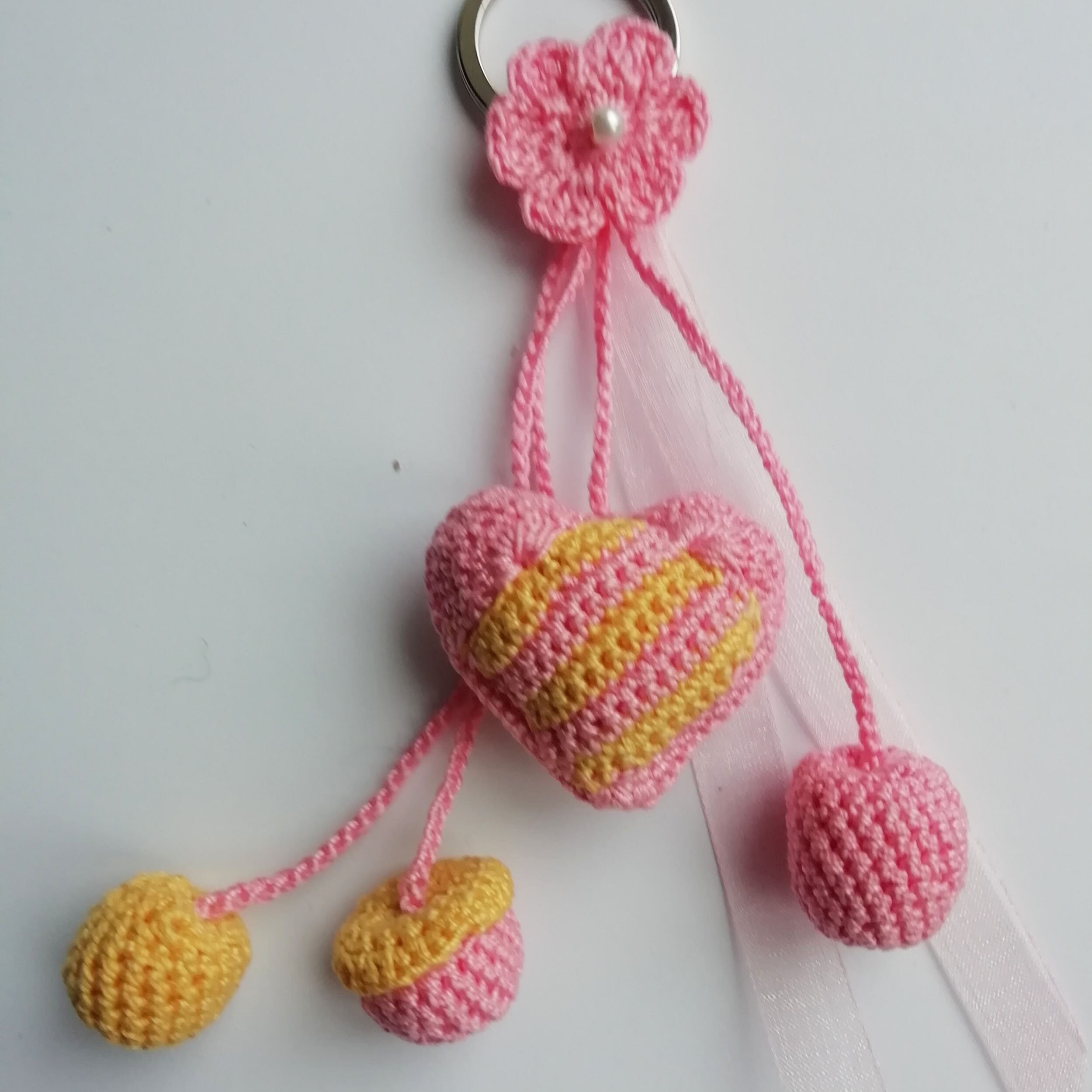 Crochet Keychain Crochet Heart Mother's Day Gift Valentine's Day Gift ...