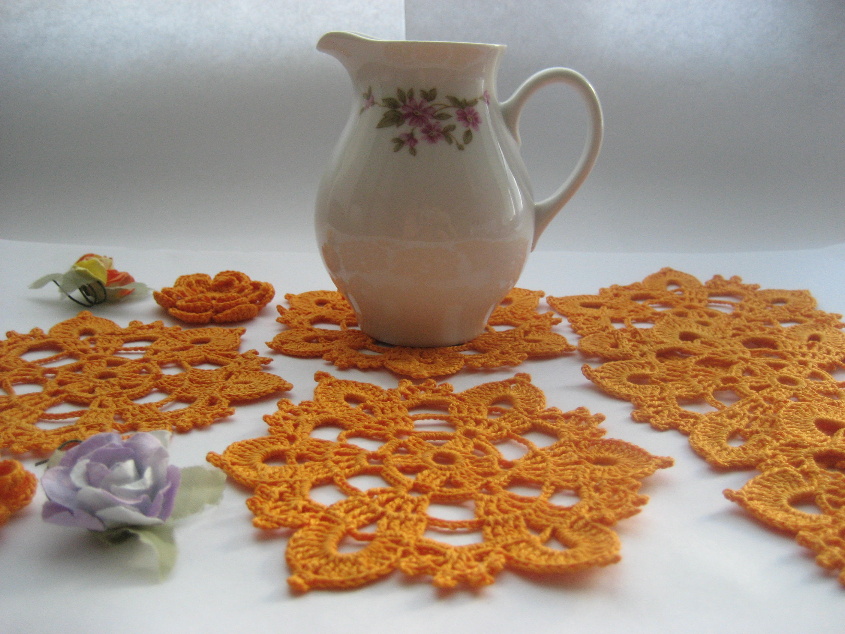 6 X Crochet Mini Doilies Handmade Crochet Embellishment Small Crochet ...