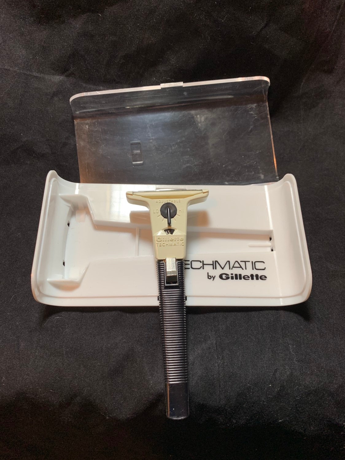 Vintage Gillette Techmatic Razor With Plastic Storage Case, Gillette's ...