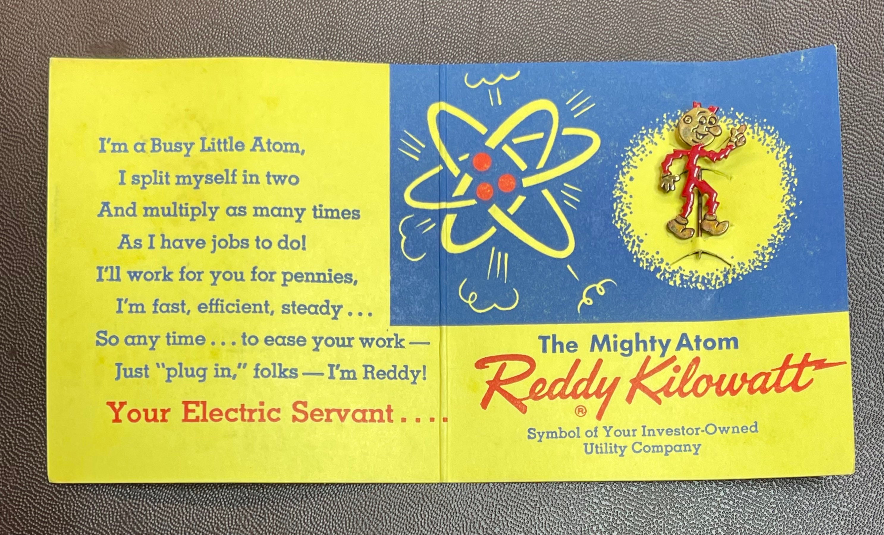 Reddy Kilowatt Pair Advertising Vintage Lapel Pins Red Gold Tone Reddy ...