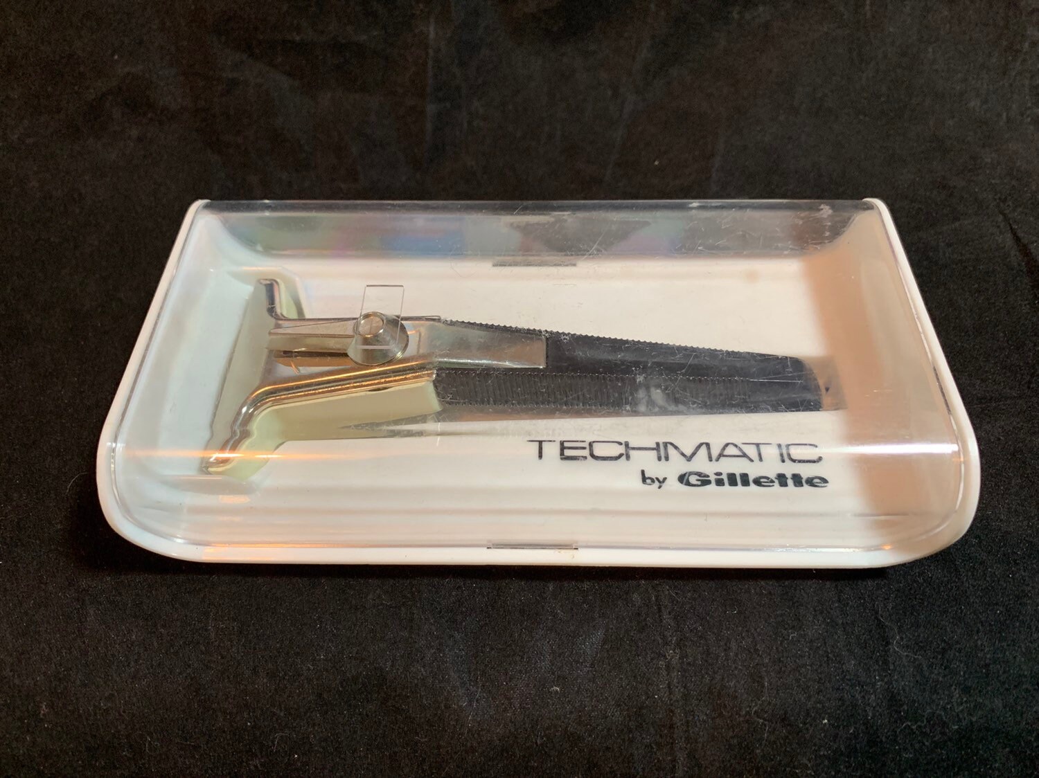 Vintage Gillette Techmatic Razor With Plastic Storage Case, Gillette's ...