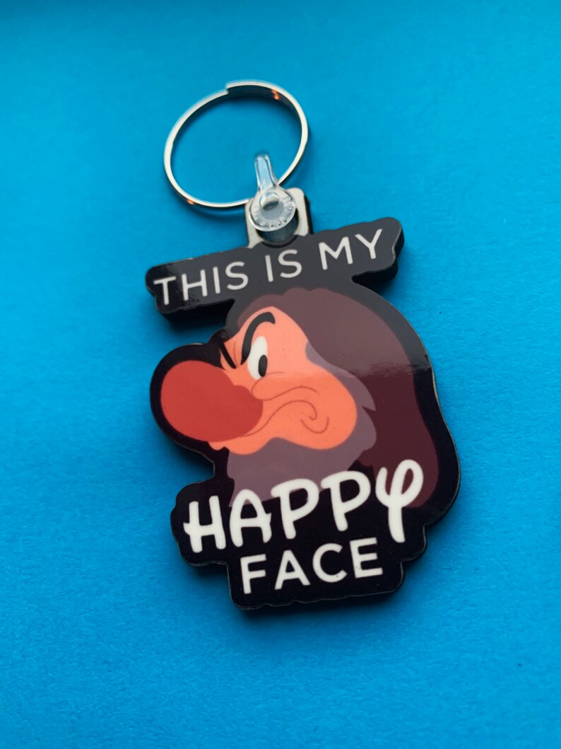 Grumpy Dwarf Snow White Keyring Pin Badge and new Large - Etsy