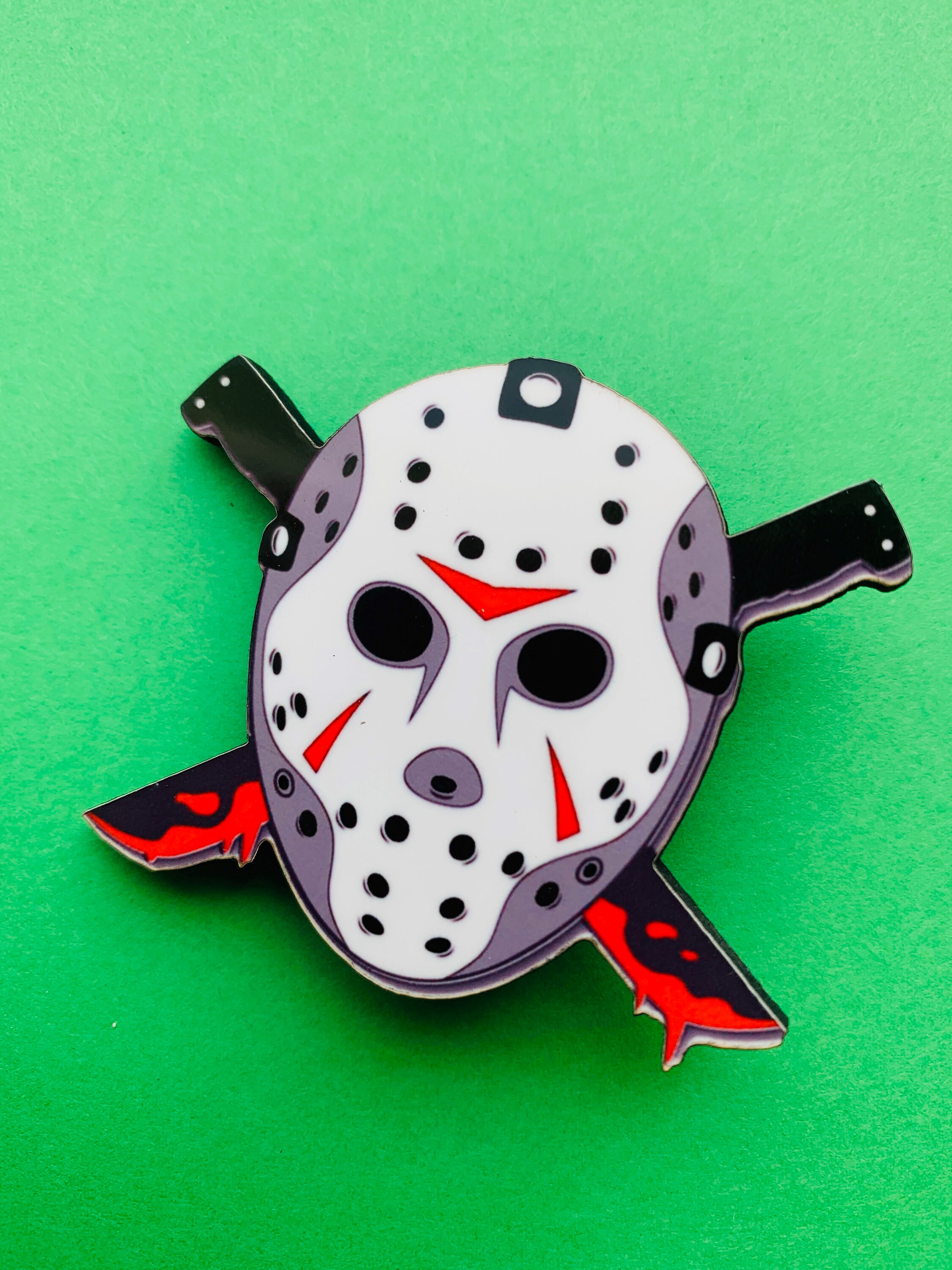 Friday the 13th Jason Voorhees Keyring Pin Badge and new | Etsy UK