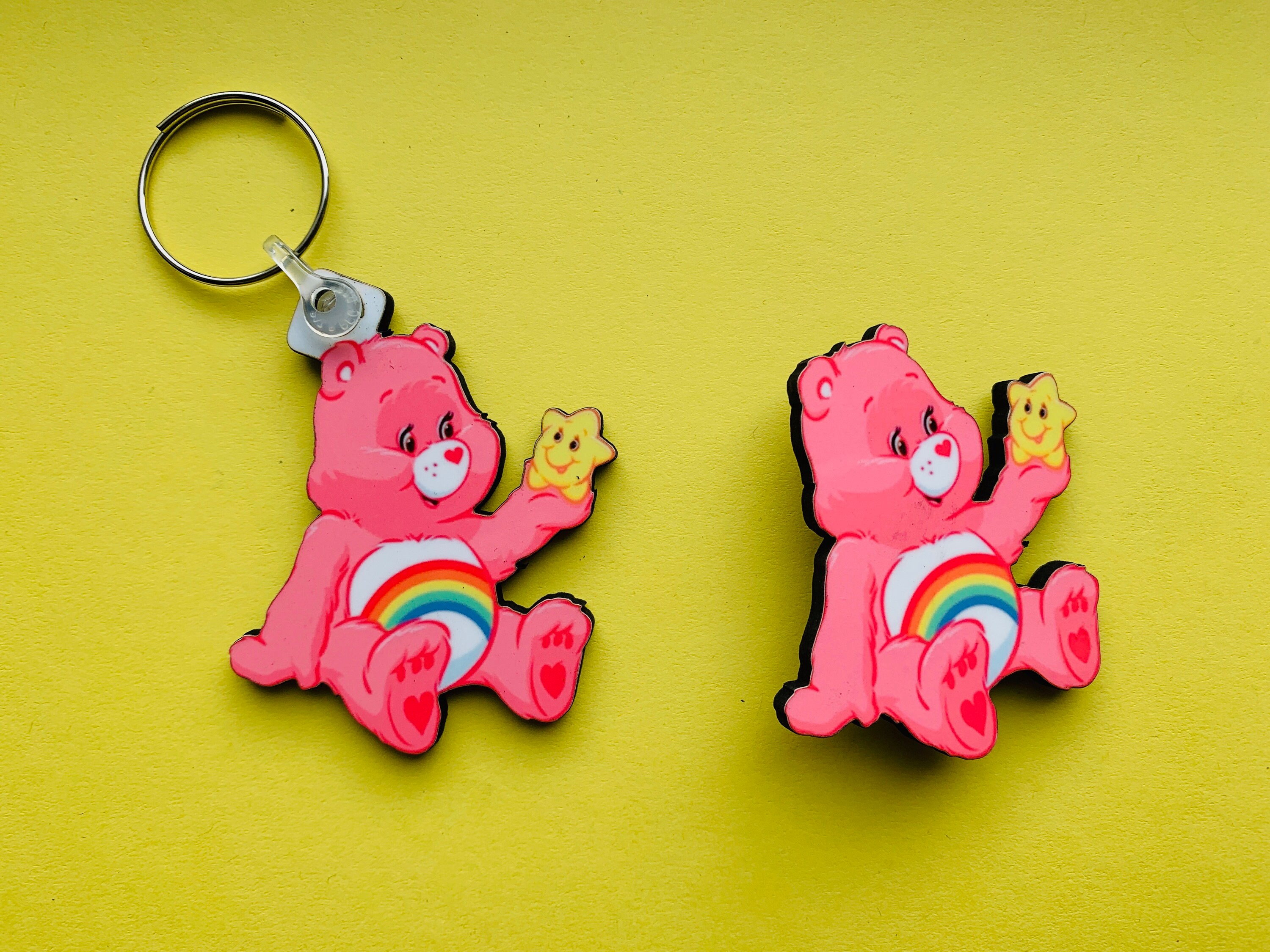 Care Bears Keyring Pin Badge and new Large Magnet. | Etsy UK