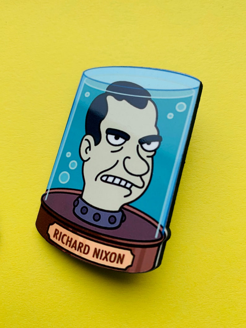 Richard Nixon Futurama keyring pin badge and new large | Etsy