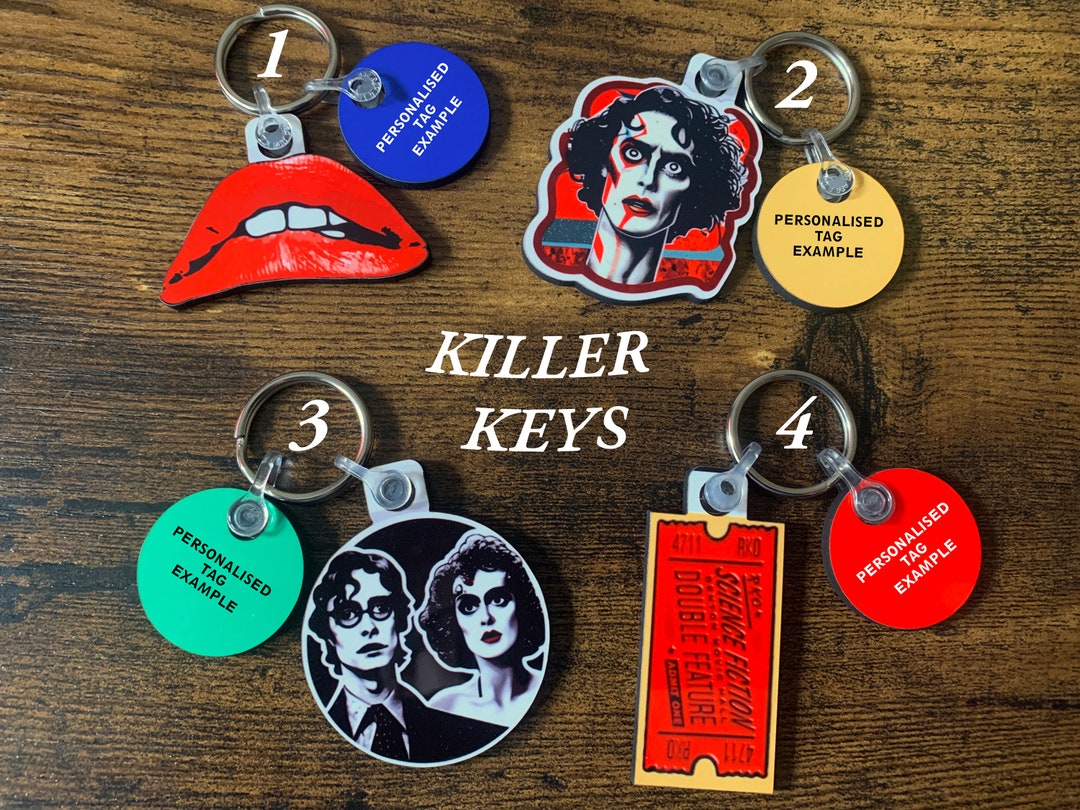 Rocky Horror Collection of Keyrings, Pin Badges and Fridge Magnets. Can ...