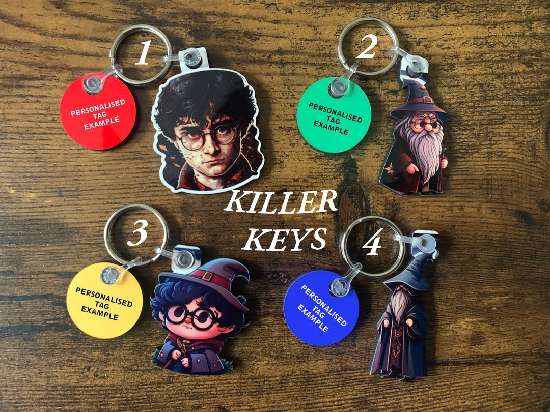 Wizard Collection of Keyrings, Pins and Fridge Magnets Handmade and Can ...