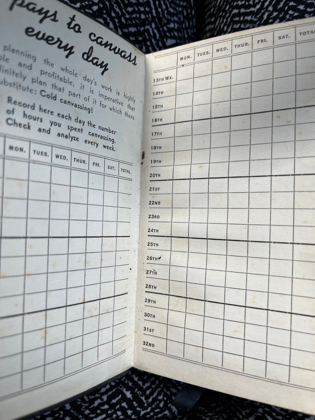 1941 Planning Diary 40s Notebook Business Book Small - Etsy