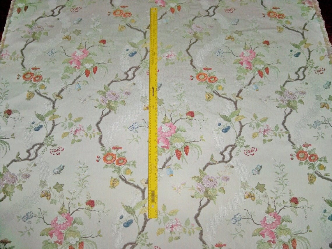 SCALAMANDRE APRILE SILK Lampas Damask Fabric 5 Yards Colony Collection ...