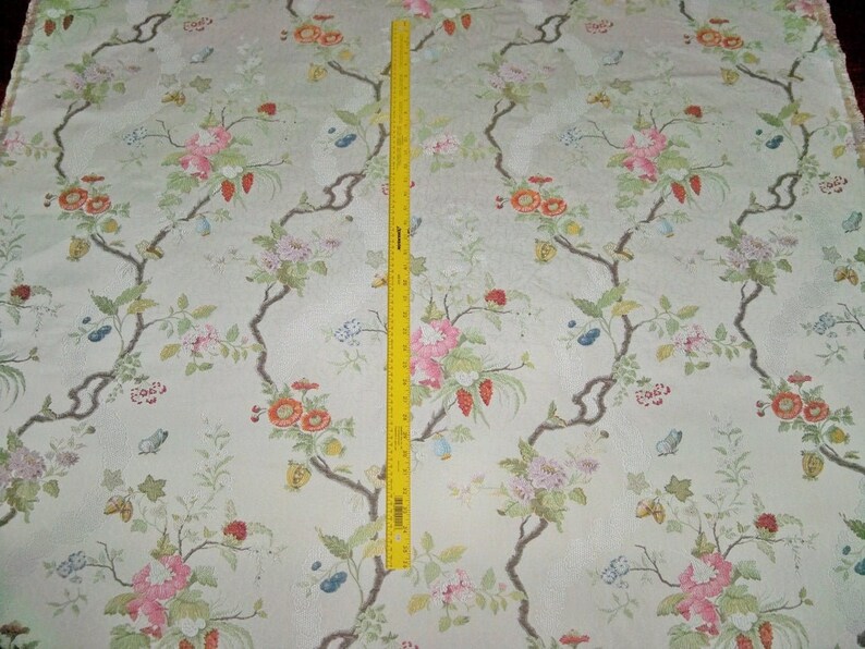 SCALAMANDRE APRILE SILK Lampas Damask Fabric 5 Yards Colony Collection ...