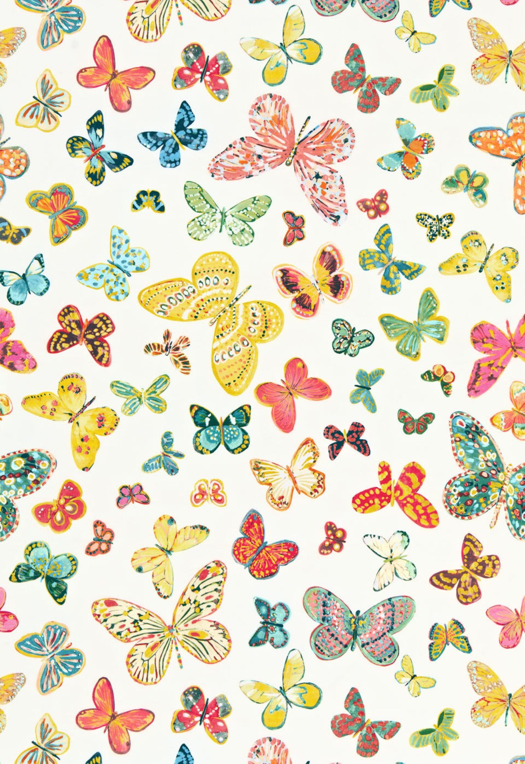 SCHUMACHER WHIMSICAL BUTTERFLIES Cotton Toile Fabric 10 Yards Multi - Etsy