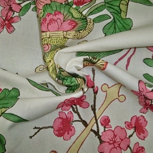 SCALAMANDRE CHINOISERIE SHANGHAI Blossoms Baskets Butterflies Toile ...