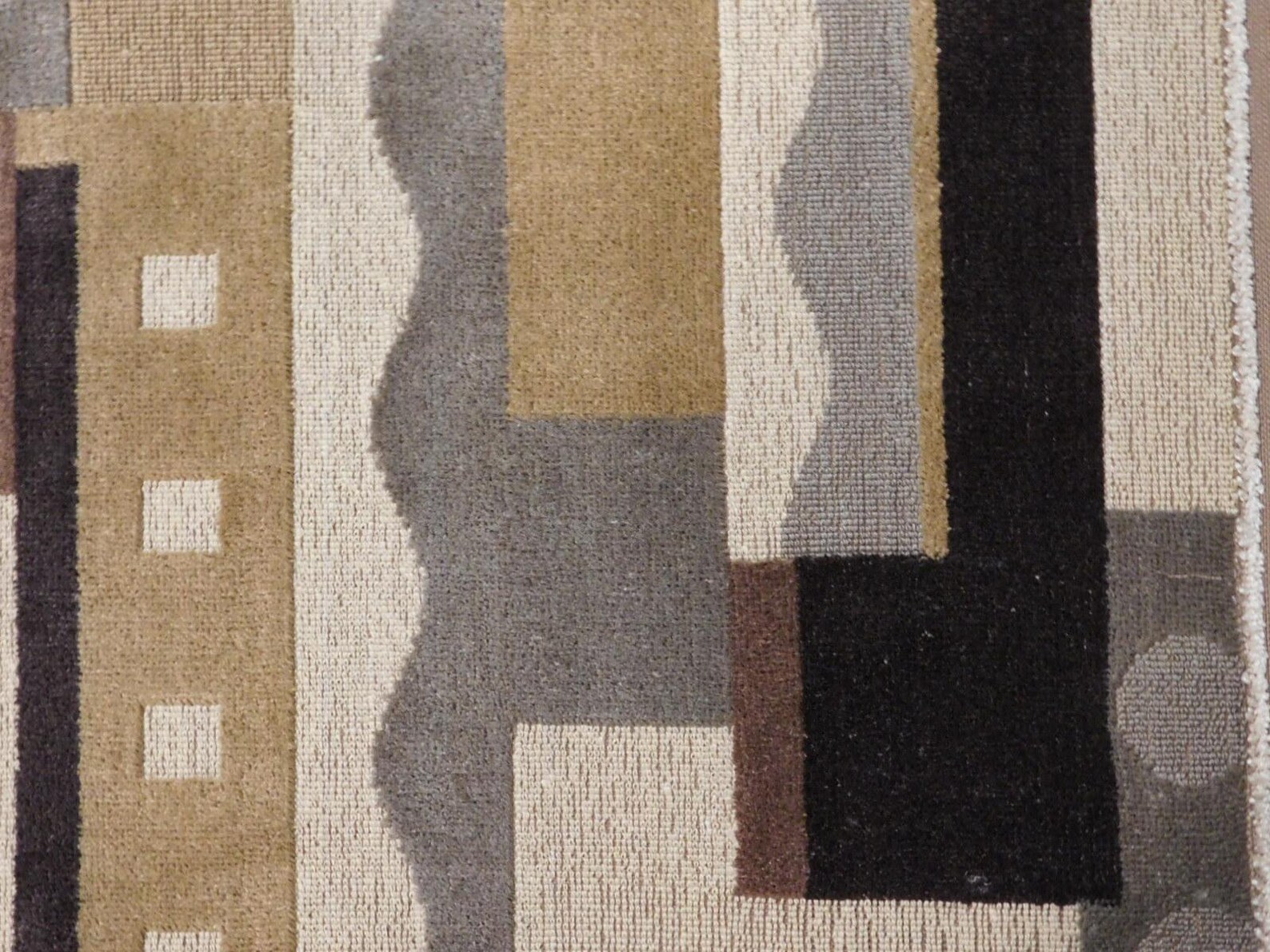 CLARENCE HOUSE ART Deco Gros Point Velvet Fabric 3 Yards Neutral Multi ...