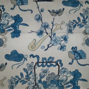 SCALAMANDRE CHINOISERIE SHANGHAI Blossoms Baskets Butterflies Toile ...